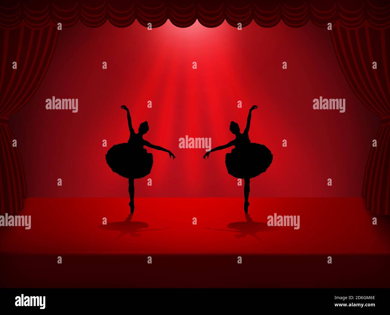 Ballet dancer in silhouette dancing Stock Photo - Alamy