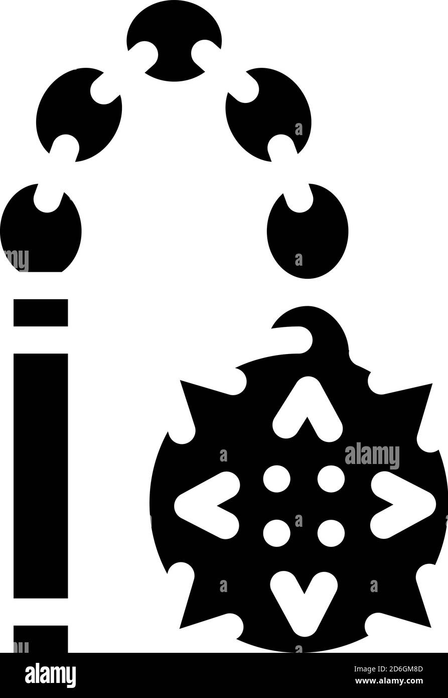 mace weapon glyph icon vector black illustration Stock Vector Image ...