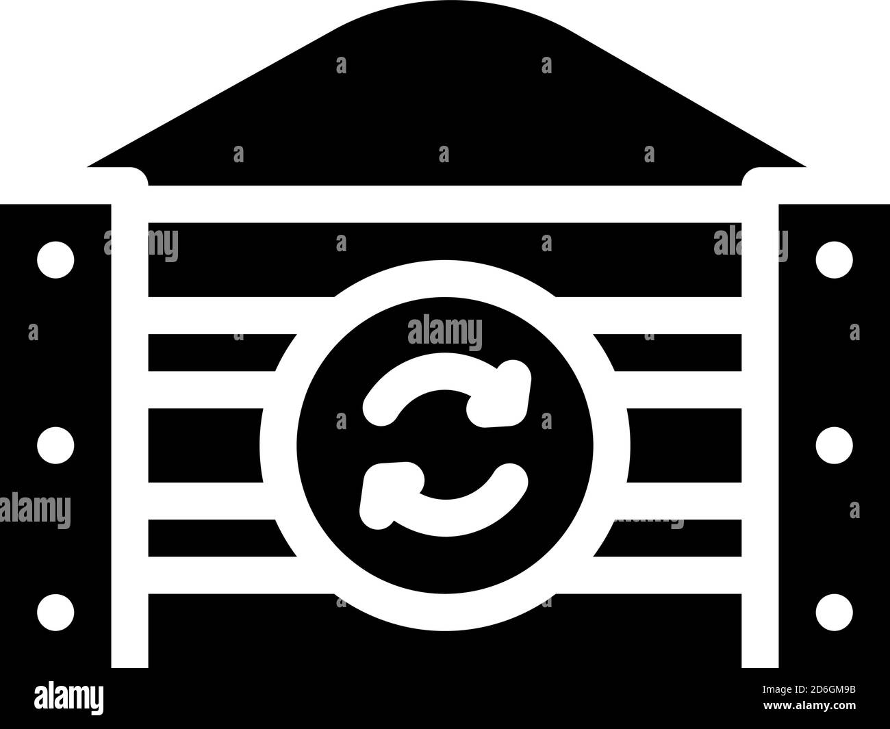 recycling eco box glyph icon vector illustration Stock Vector Image ...