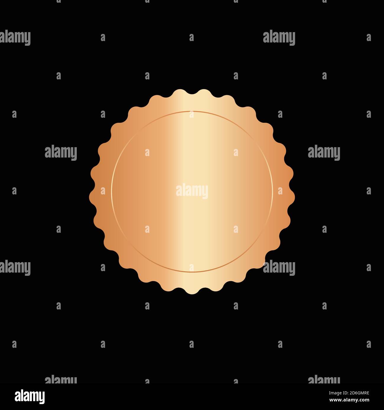 vector round golden badge isolated, seal stamp gold luxury elegant ...