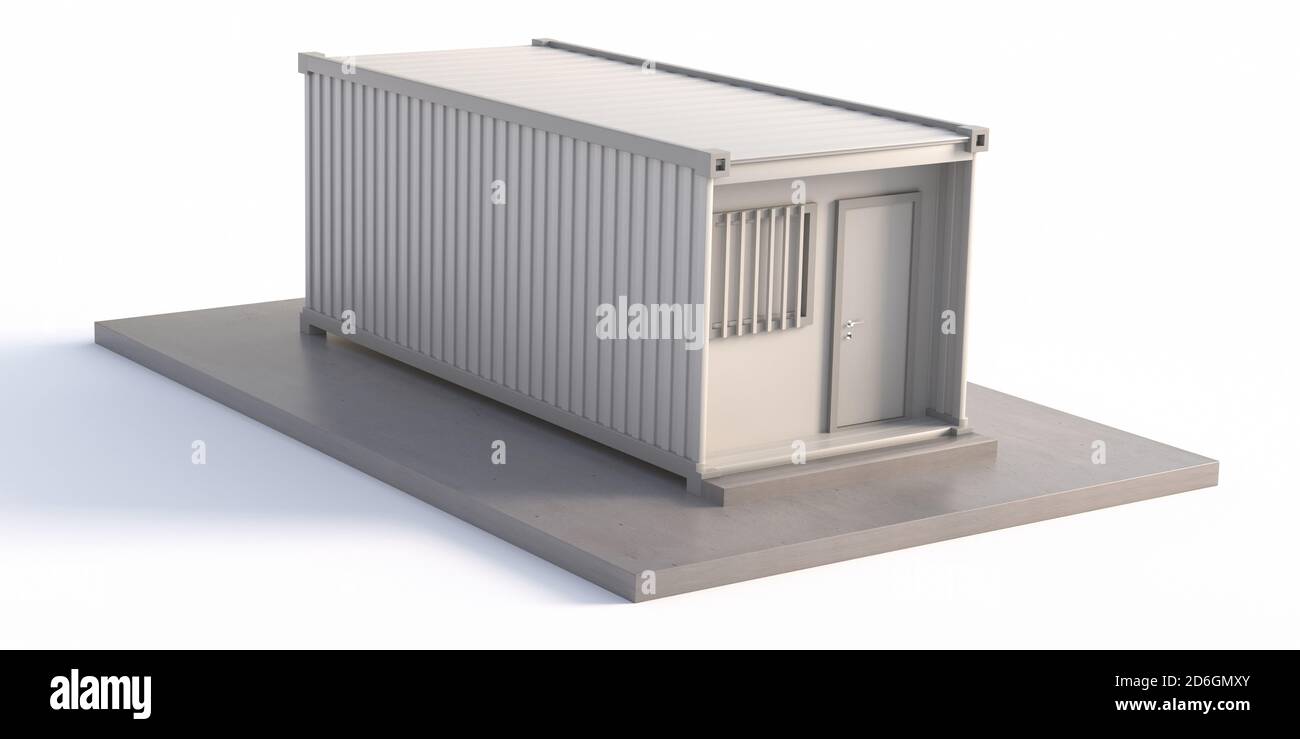 Container box converted into a construction site temporary office ...