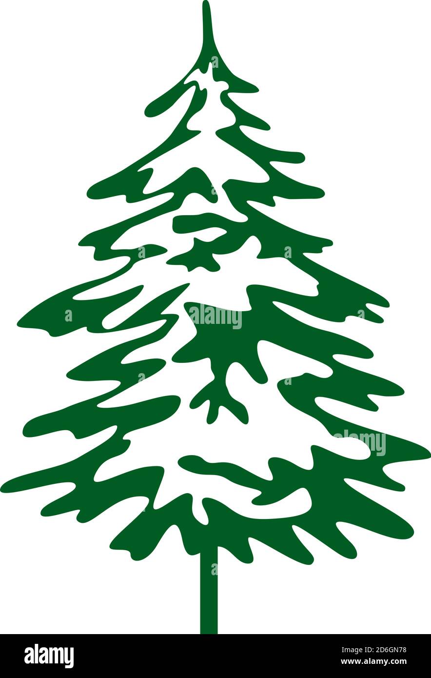 Green Christmas Tree. Vector illustration and Icon Stock Vector Image ...