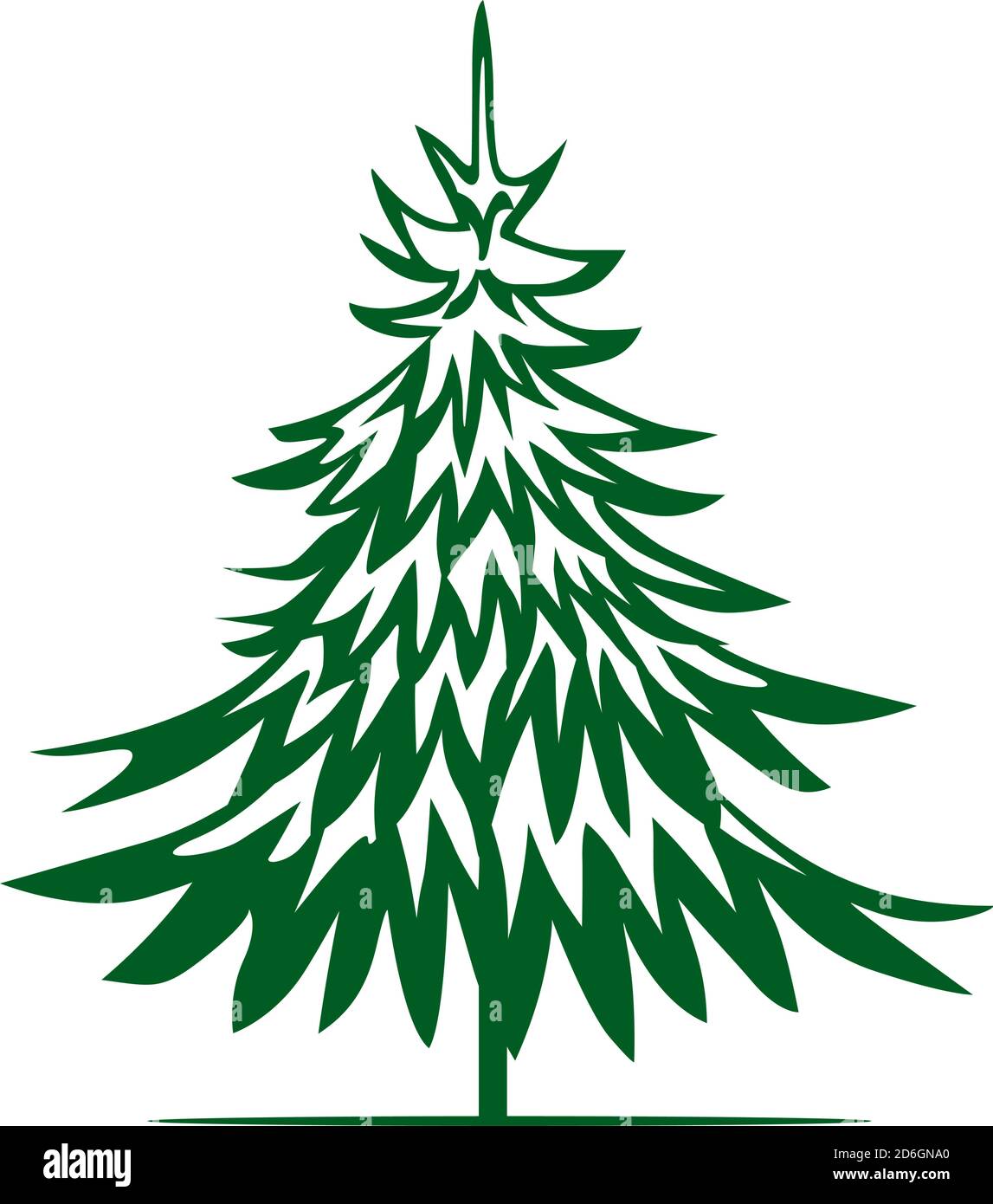 Green Christmas Tree. Vector illustration and Icon Stock Vector Image ...