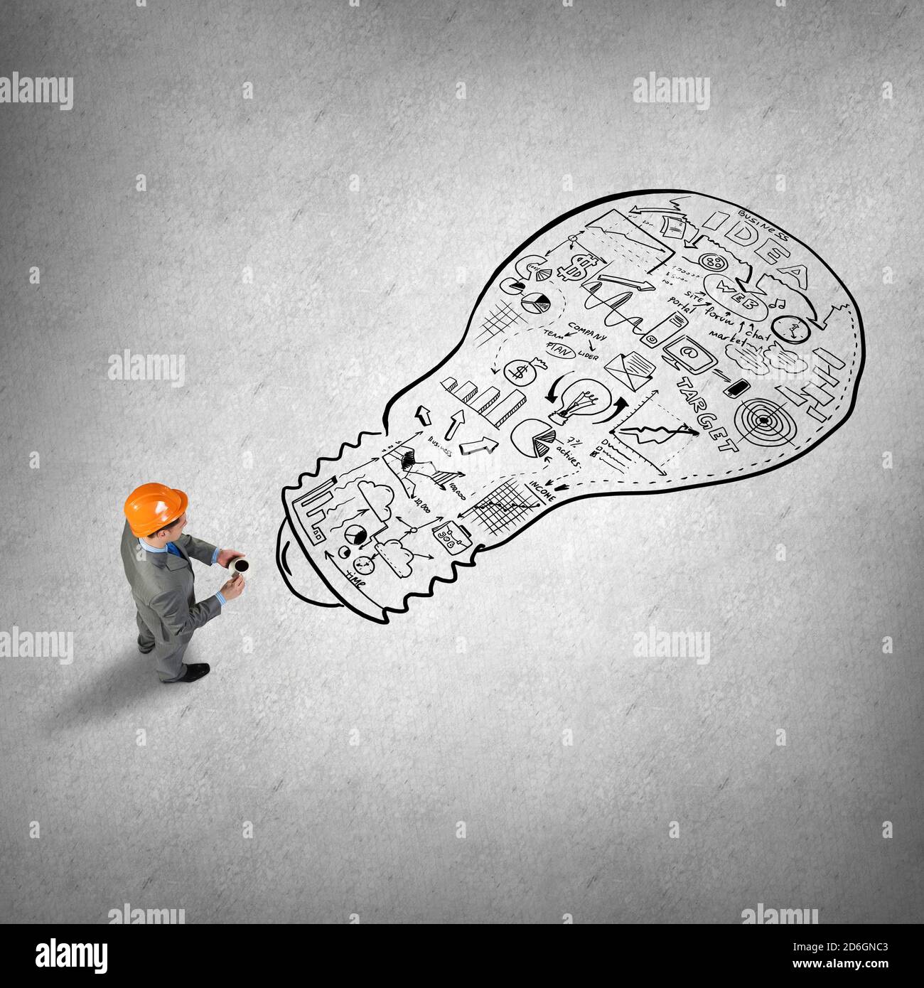 Man engineer thinking over his plan Stock Photo - Alamy