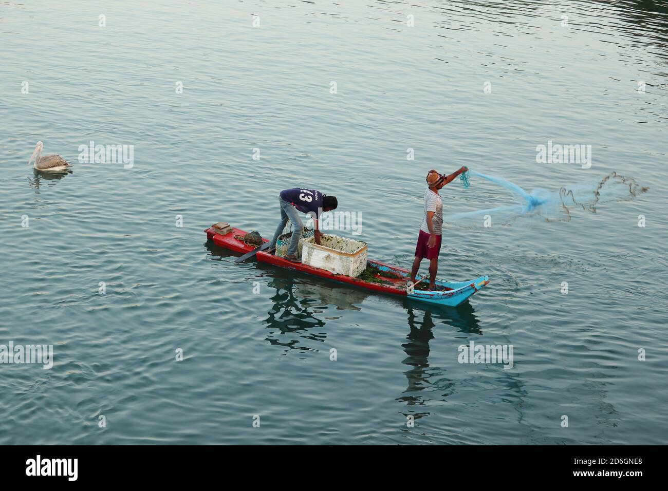 Two Men Fishing From A Boat High Resolution Stock Photography and ...