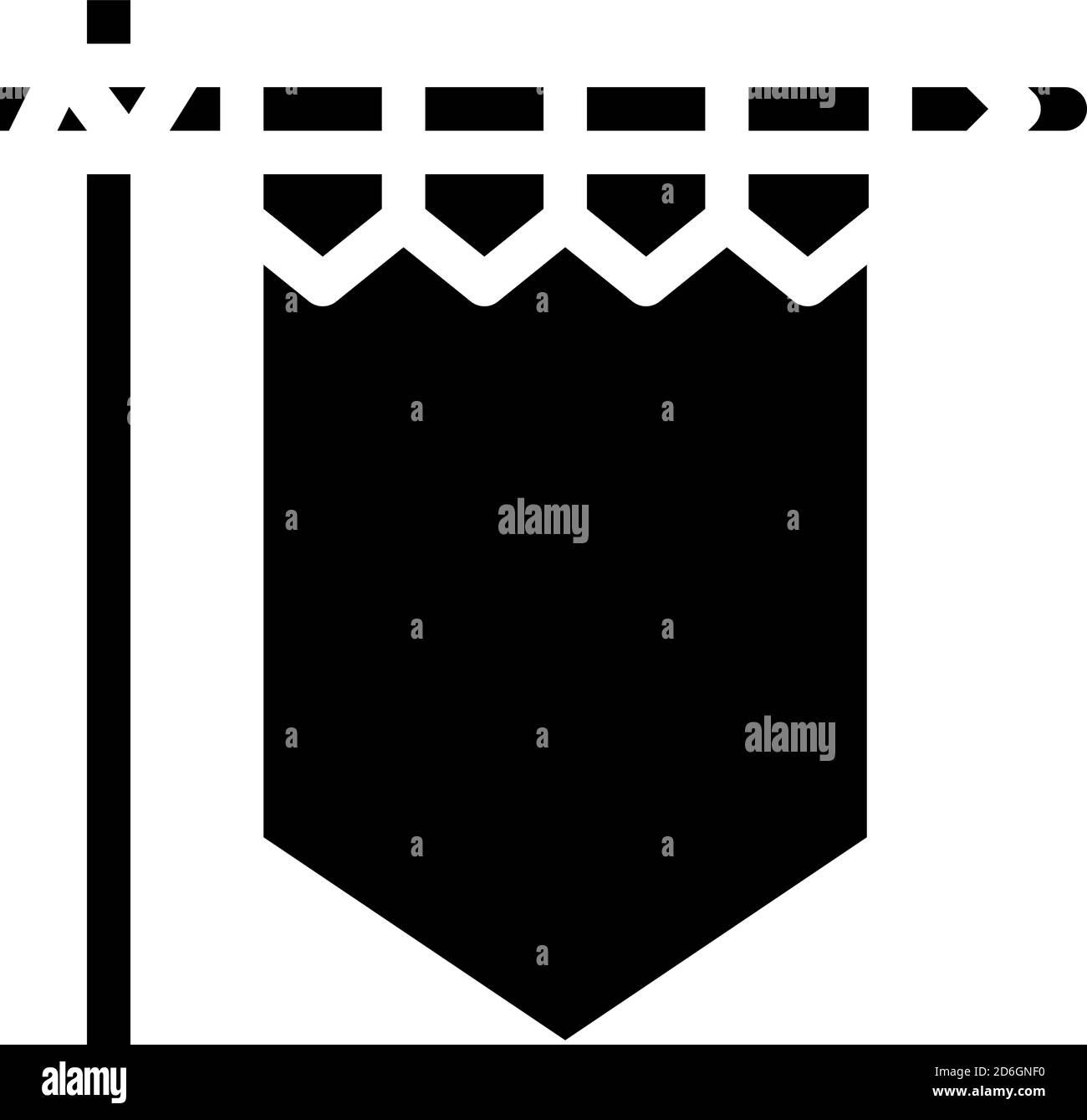 medieval flag glyph icon vector black illustration Stock Vector Image ...