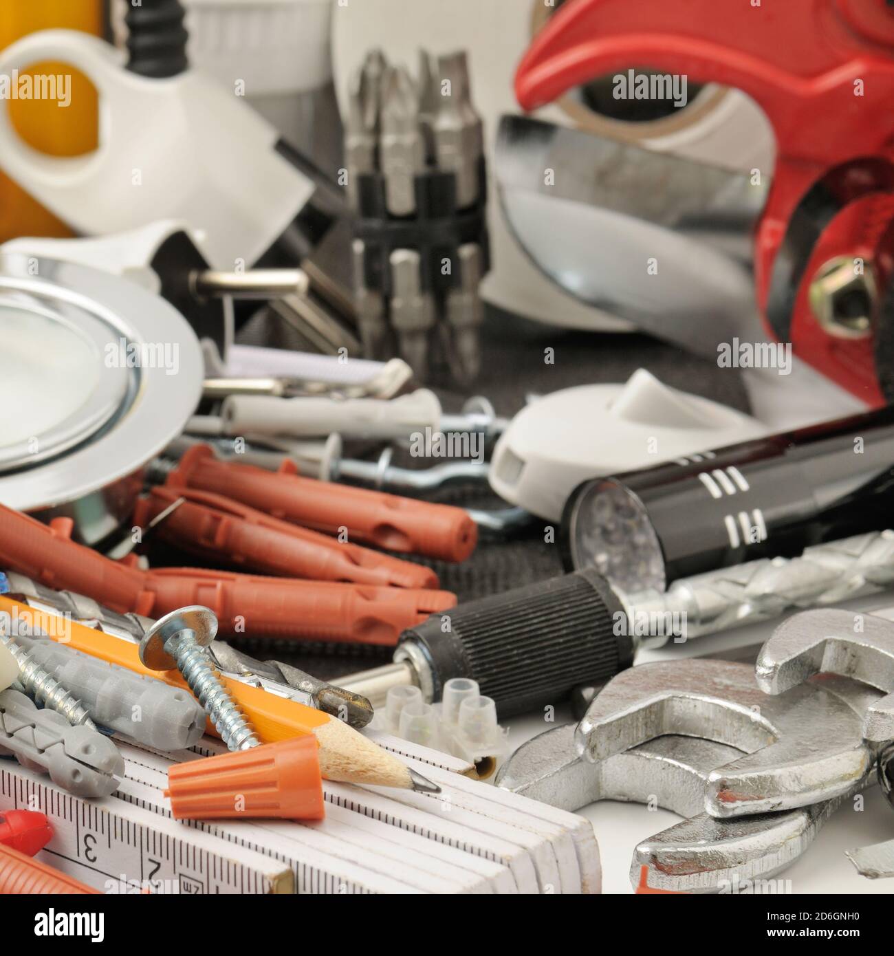 collection tools isolated on white background Stock Photo - Alamy