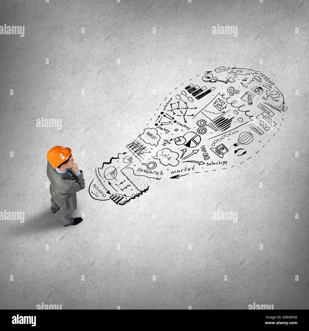 Man engineer thinking over his plan Stock Photo - Alamy