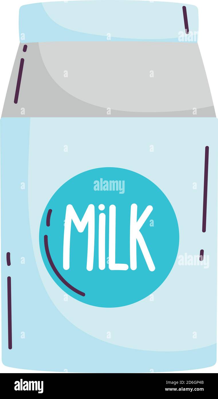 milk box fresh beverage isolated icon style vector illustration Stock ...