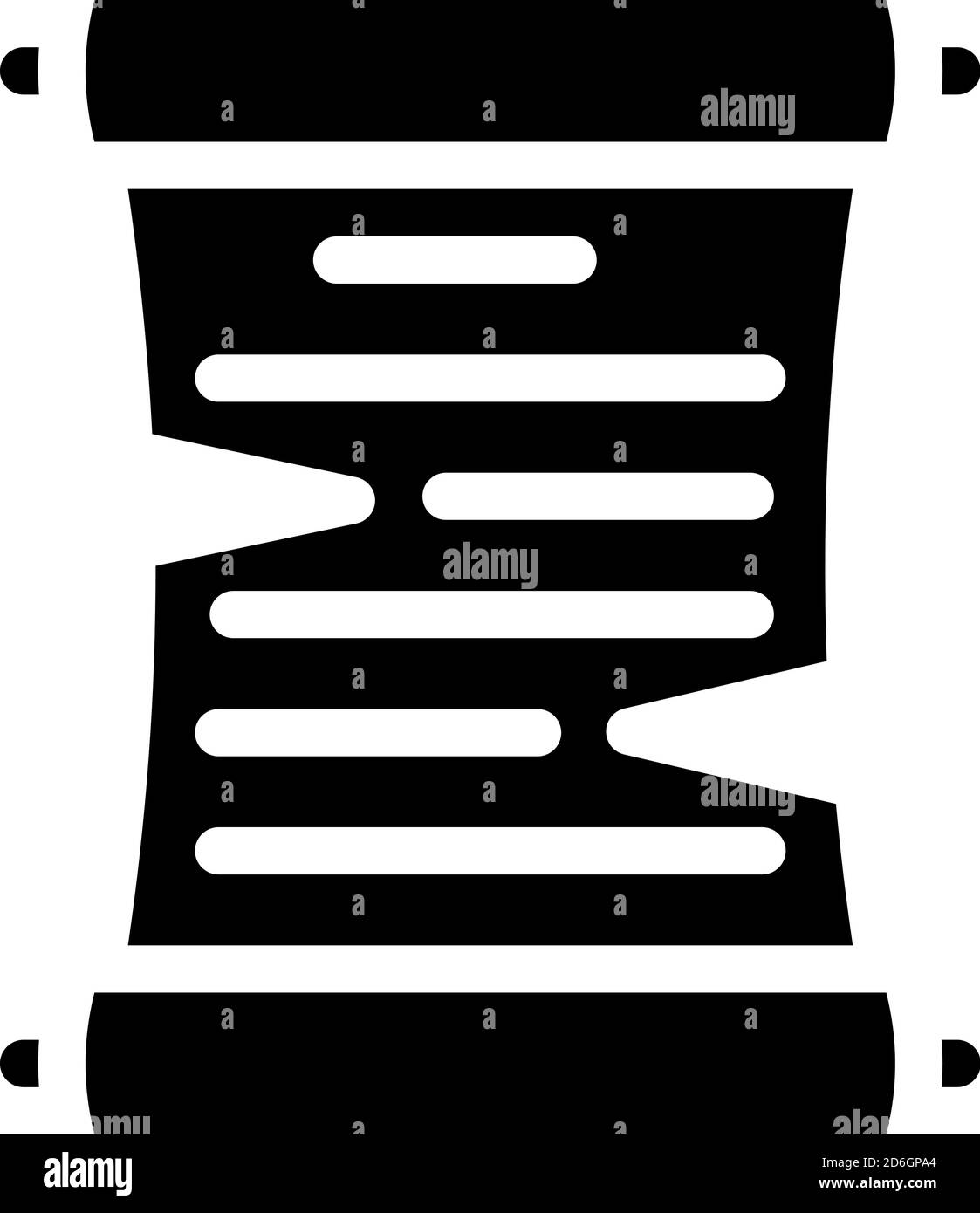 paper scroll glyph icon vector black illustration Stock Vector Image ...