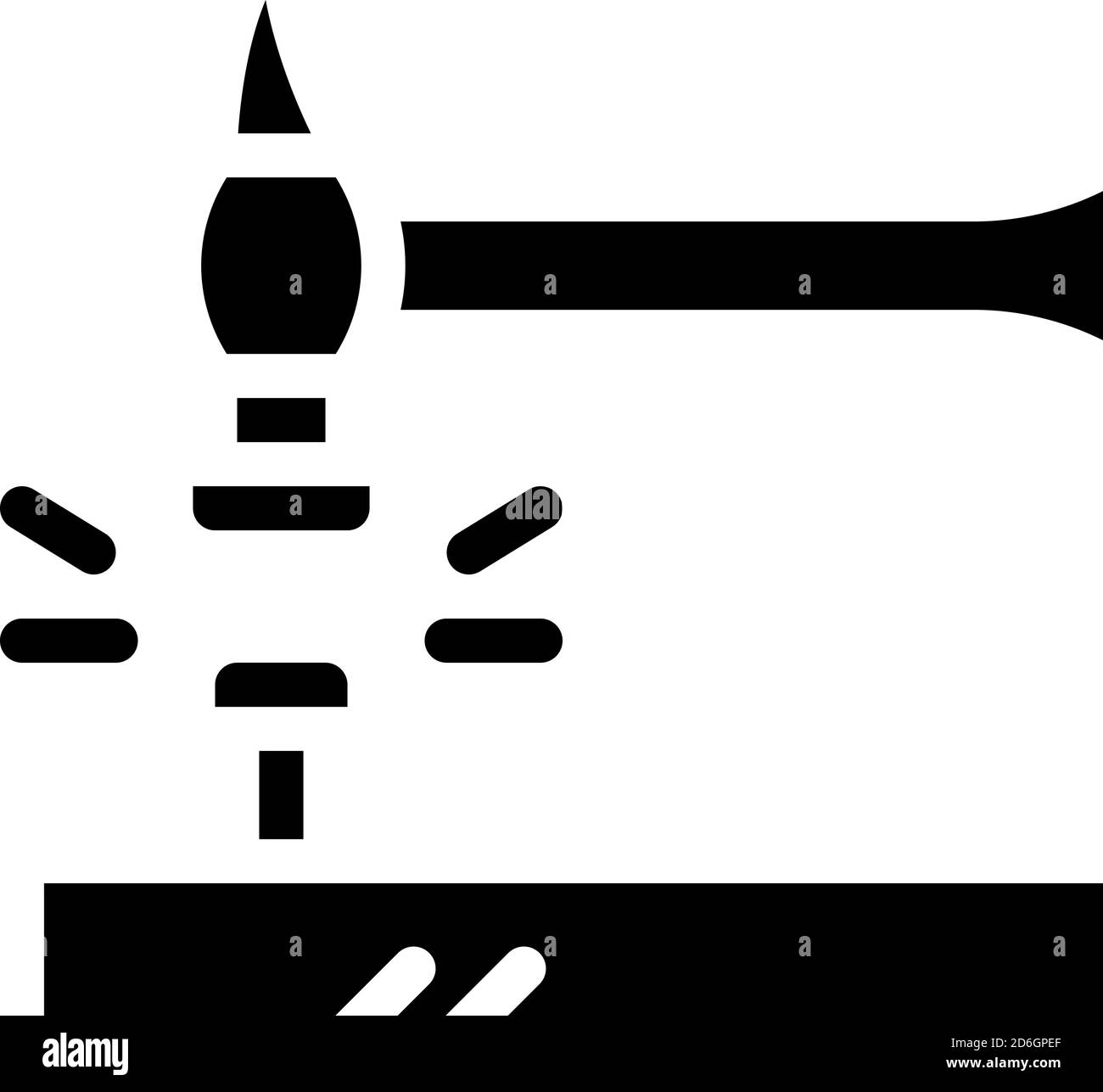 nail hammering glyph icon vector black illustration Stock Vector Image ...