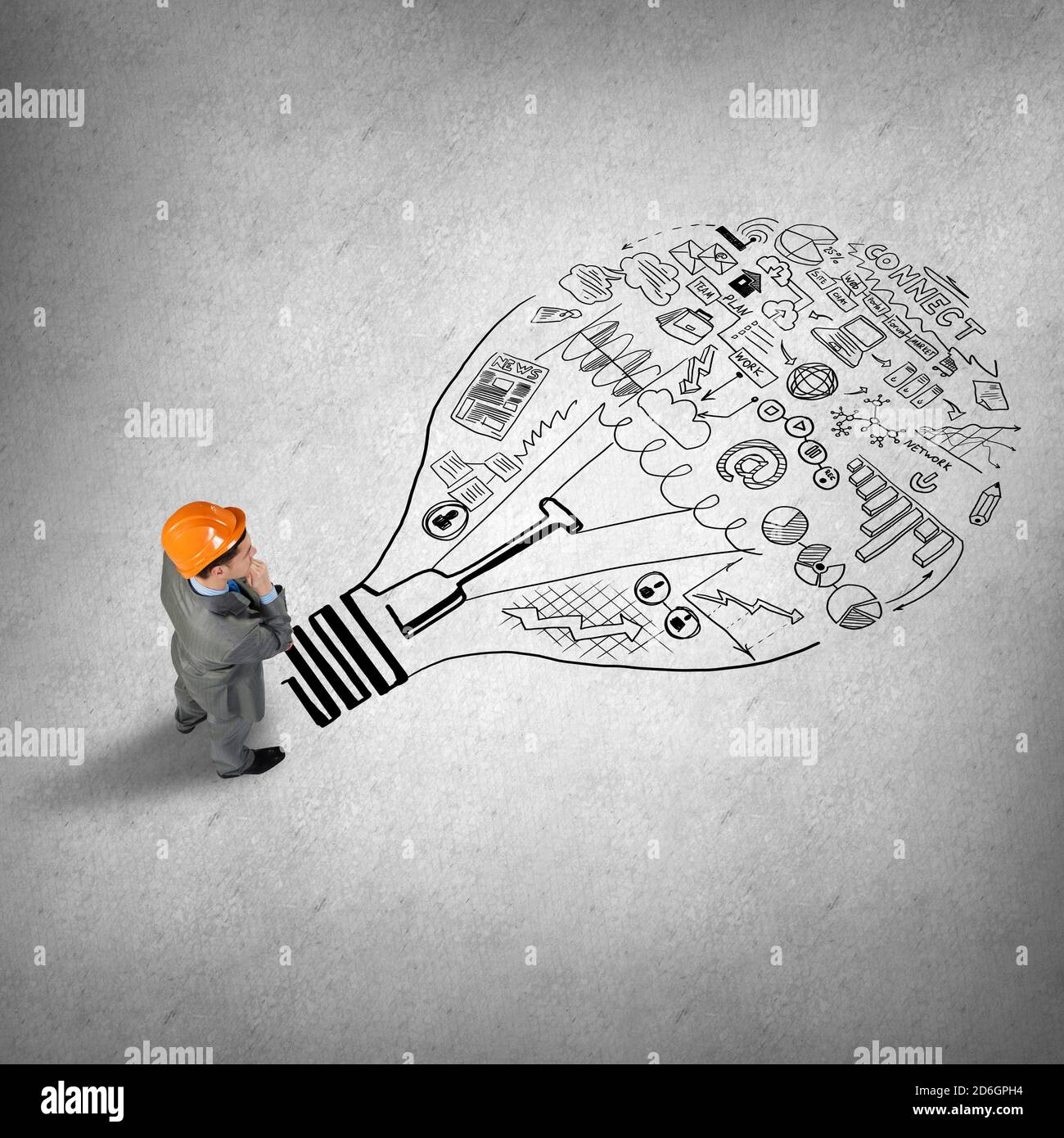 Man engineer thinking over his plan Stock Photo - Alamy