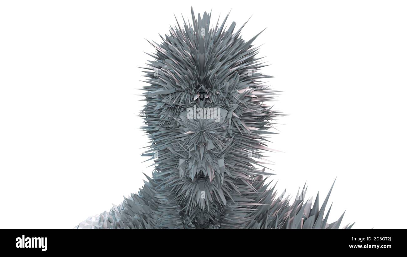 Computer generated human head transformation. Spike noise is displaced ...