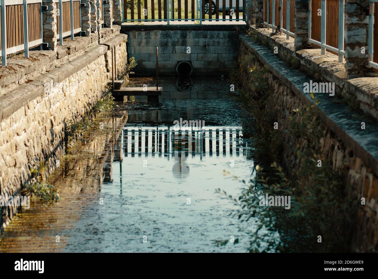 fire fighting pond of the voluntary fire brigade Stock Photo - Alamy