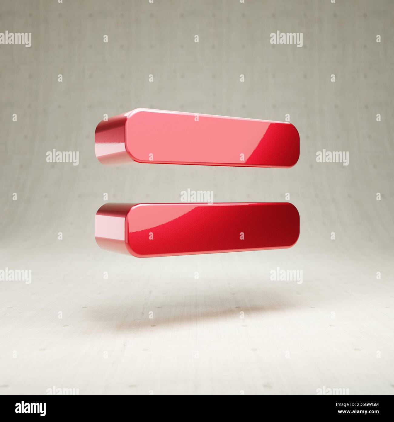 Equals icon. Gold glossy Equals symbol isolated on white concrete ...