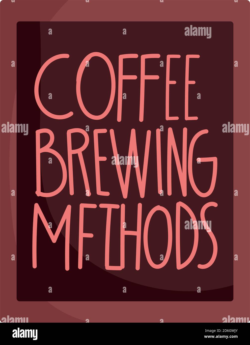 coffee brewing methods lettering board isolated icon style vector ...