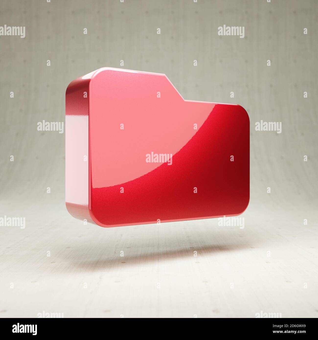 Folder icon. Gold glossy Folder symbol isolated on white concrete ...