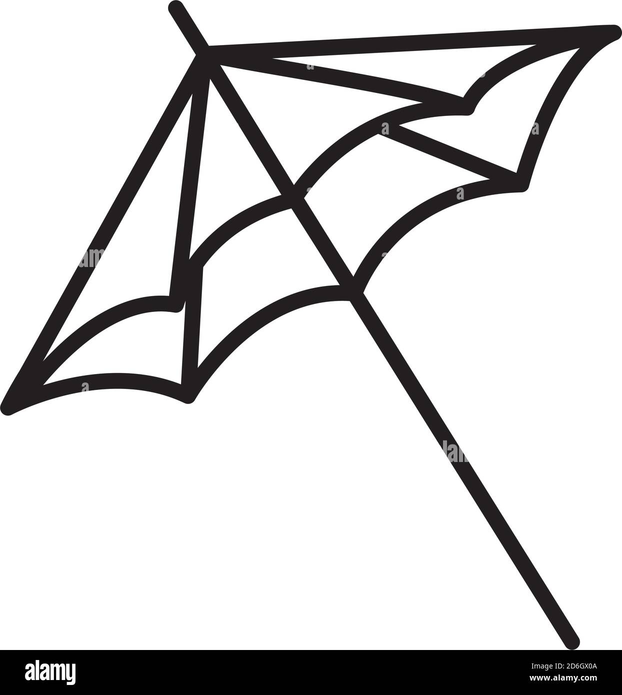 beach parasol icon over white background, line style, vector ...