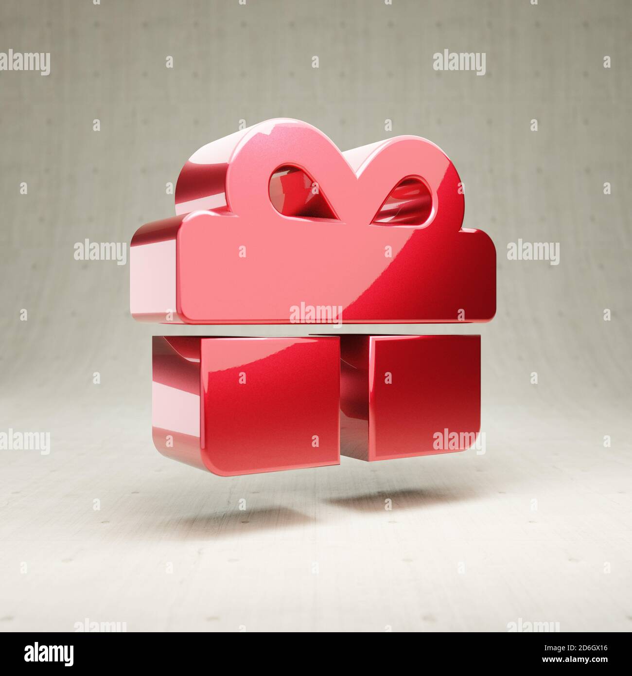 Gift icon. Gold glossy Gift symbol isolated on white concrete ...