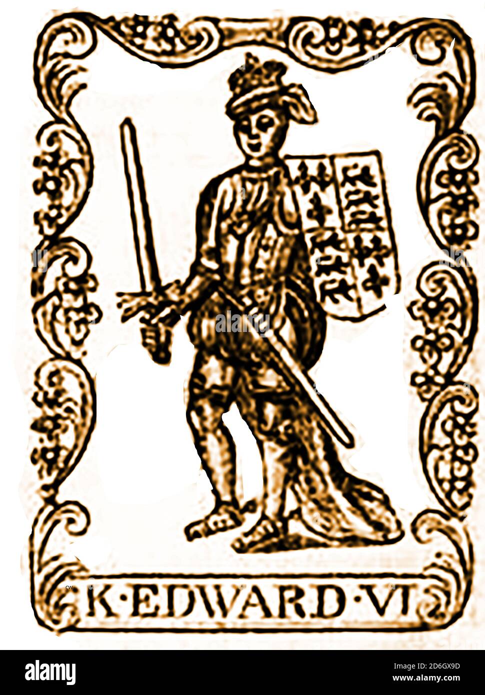 An 18th century (1756) engraving of King Edward VI of England Stock ...
