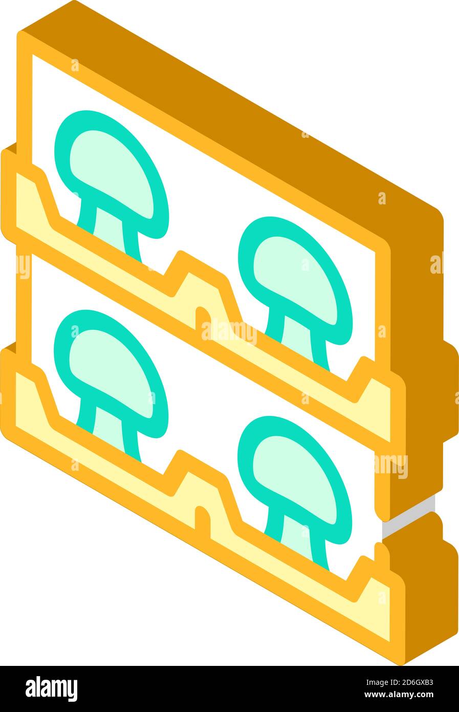 mushroom farming isometric icon vector sign illustration Stock Vector ...
