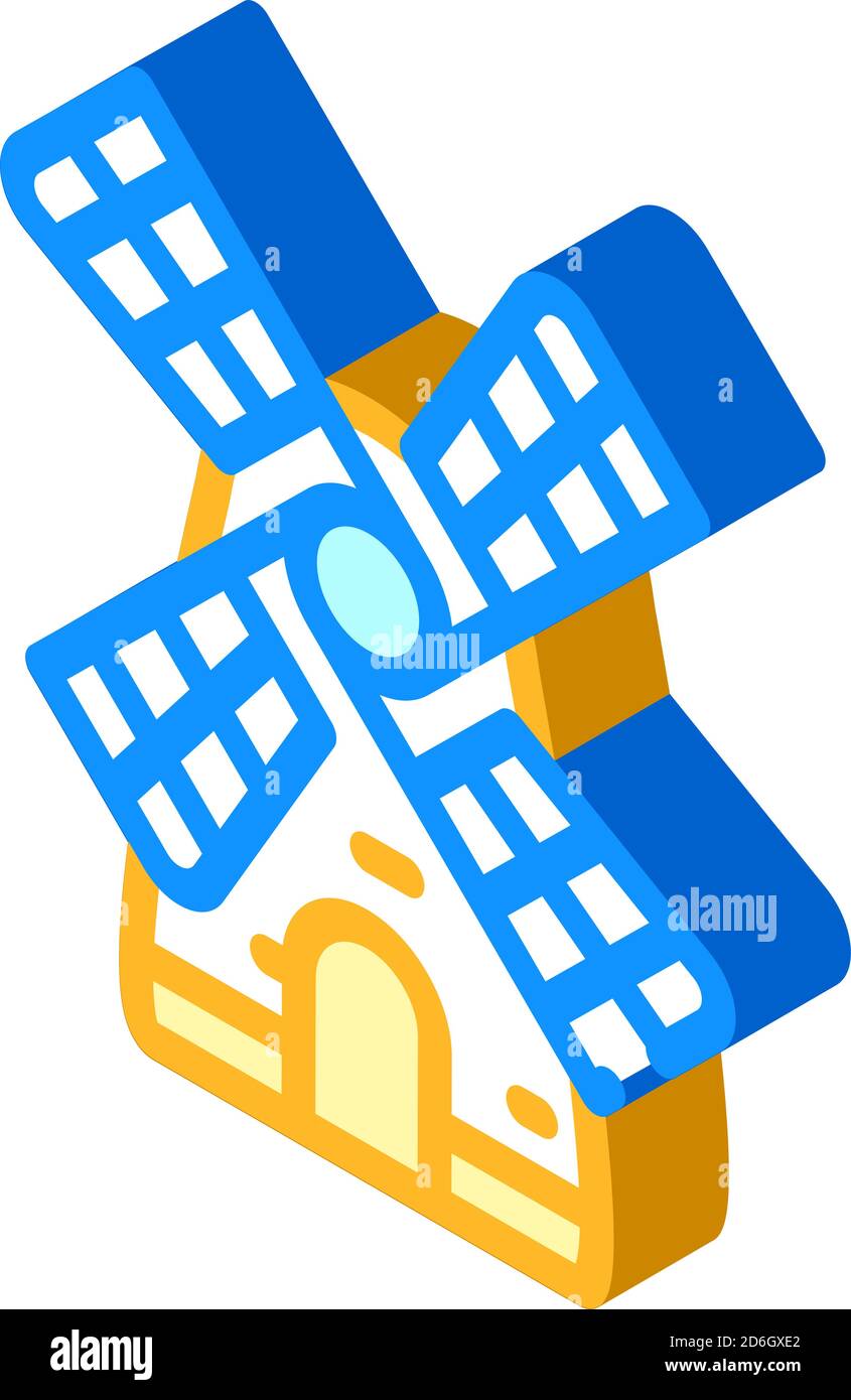 mill building isometric icon vector sign illustration Stock Vector ...