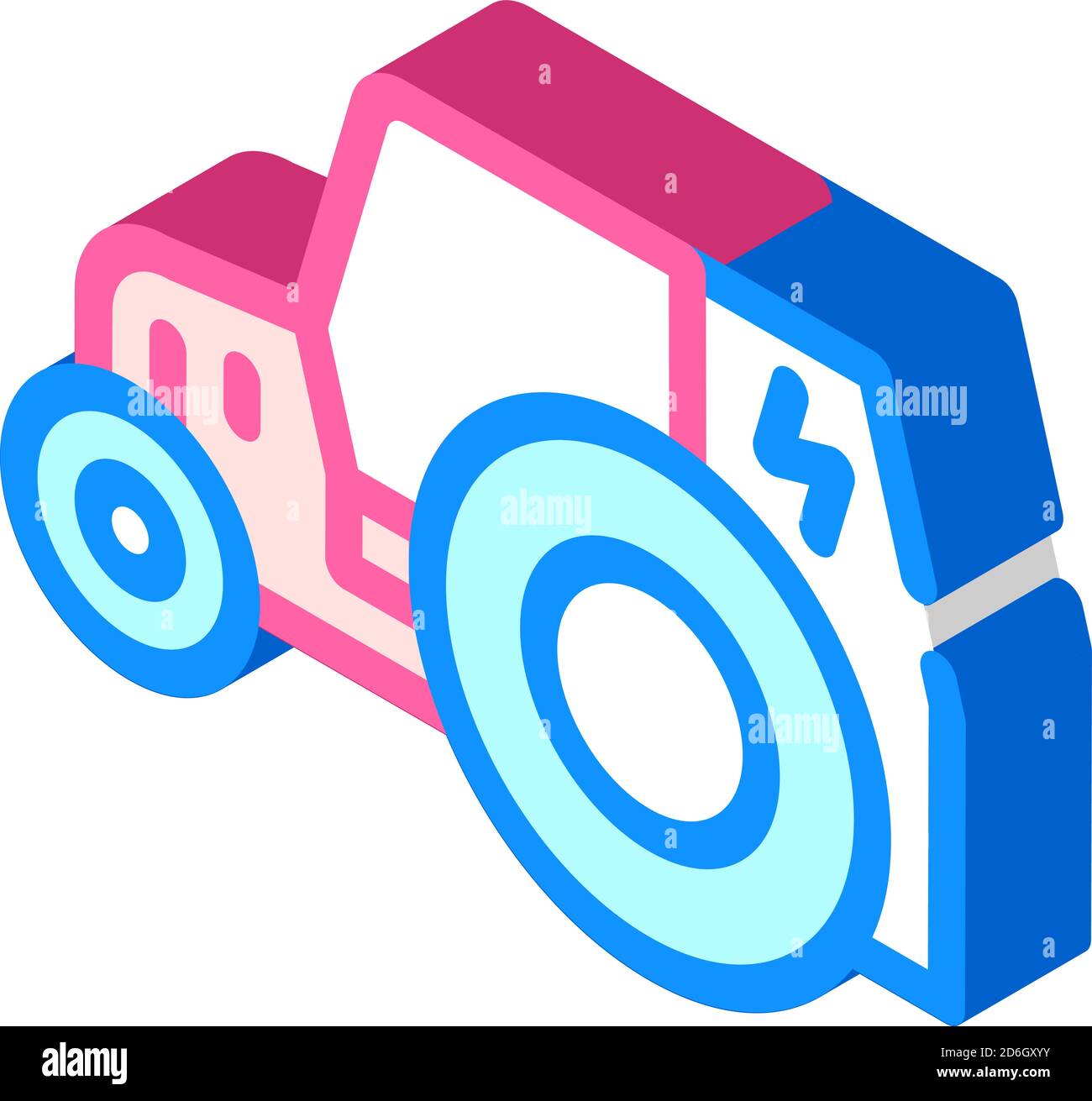 electric tractor isometric icon vector sign illustration Stock Vector ...
