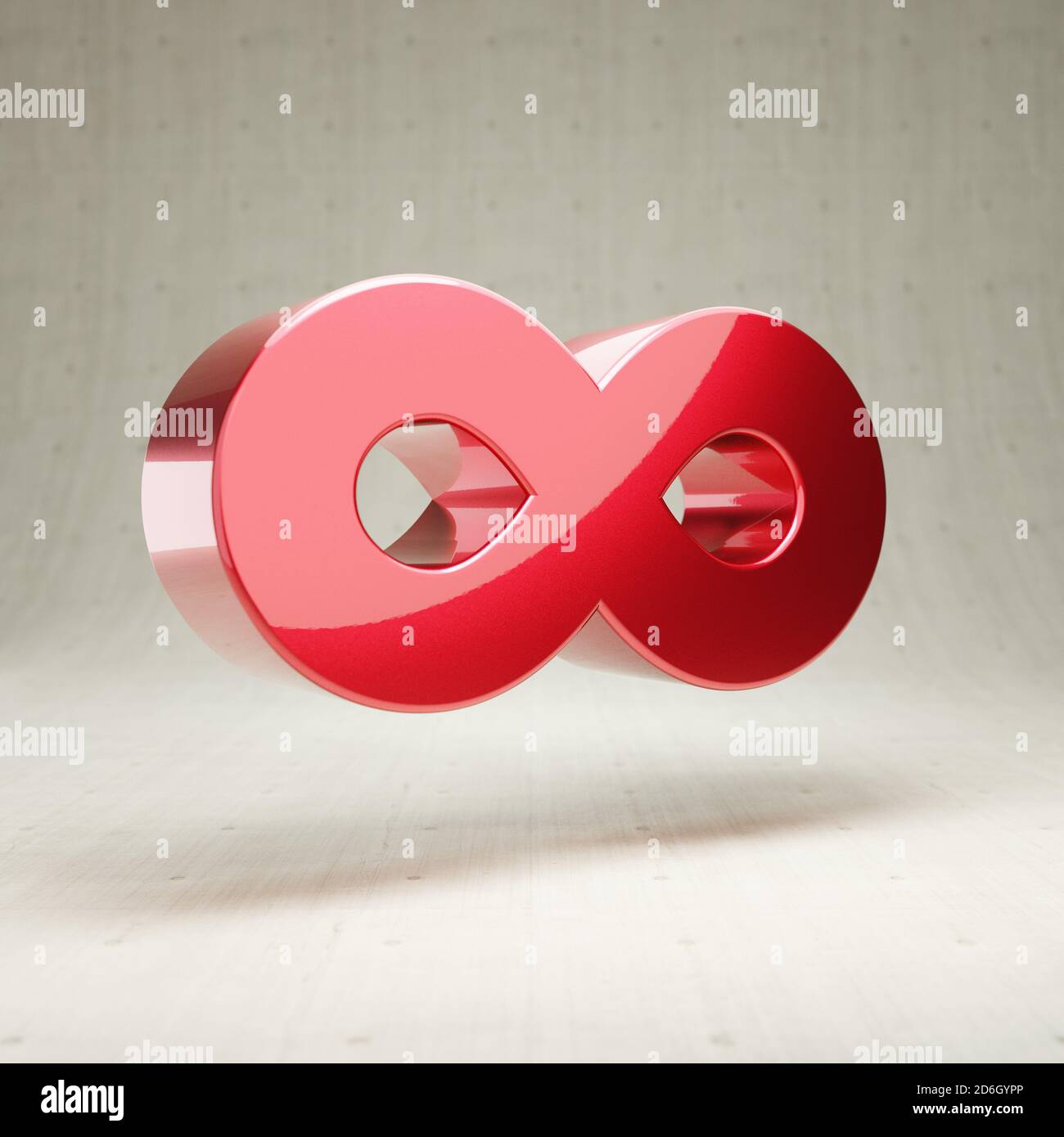 Infinity icon. Gold glossy Infinity symbol isolated on white concrete ...