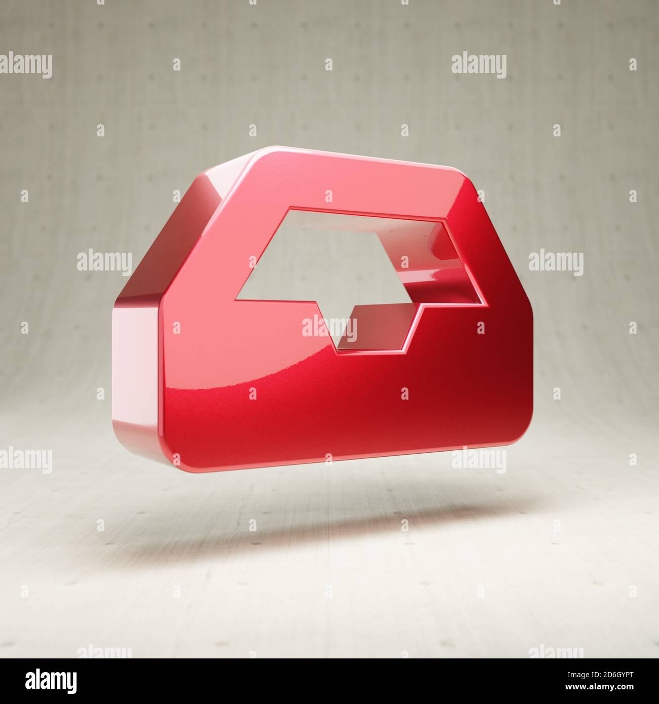 Inbox icon. Gold glossy Inbox symbol isolated on white concrete ...