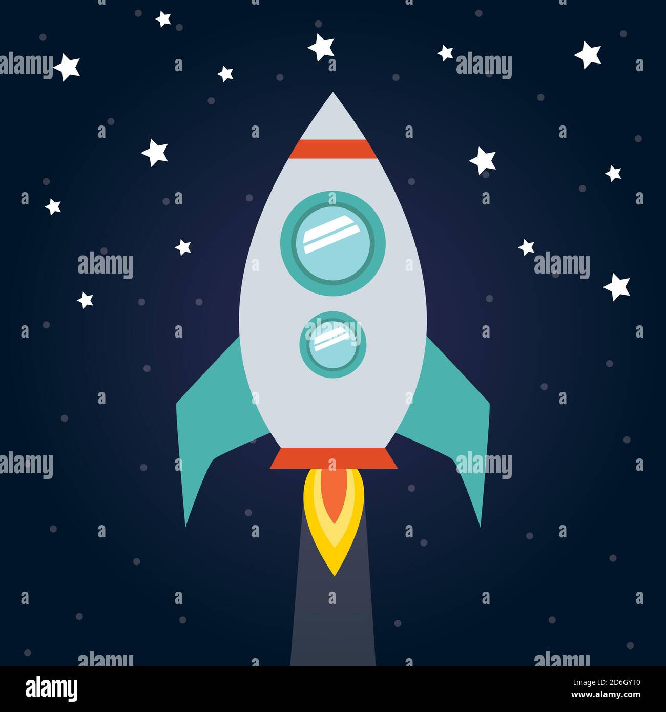 Space rocket on starry background vector design Stock Vector Image ...