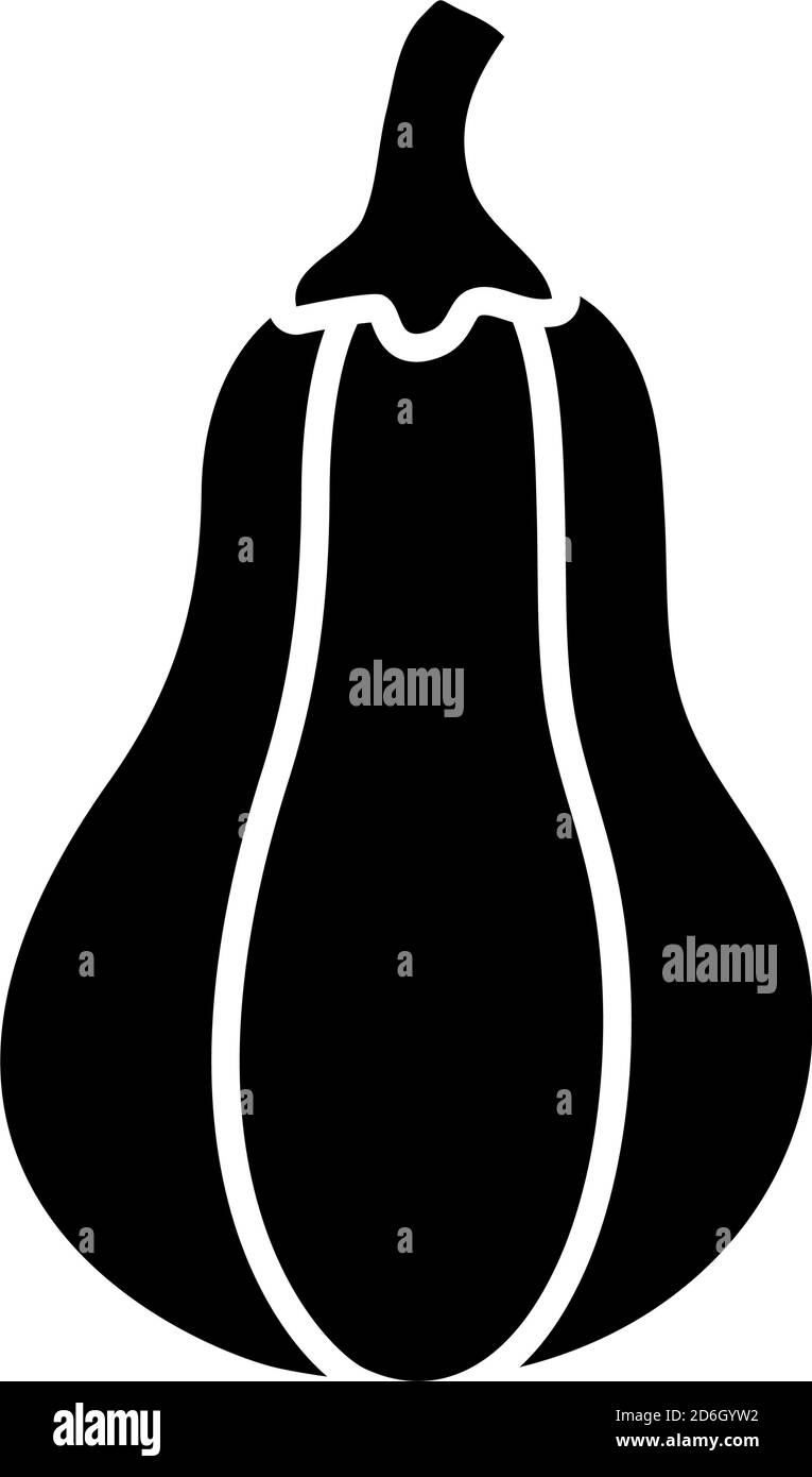 butternut squash icon over white background, silhouette style, vector ...