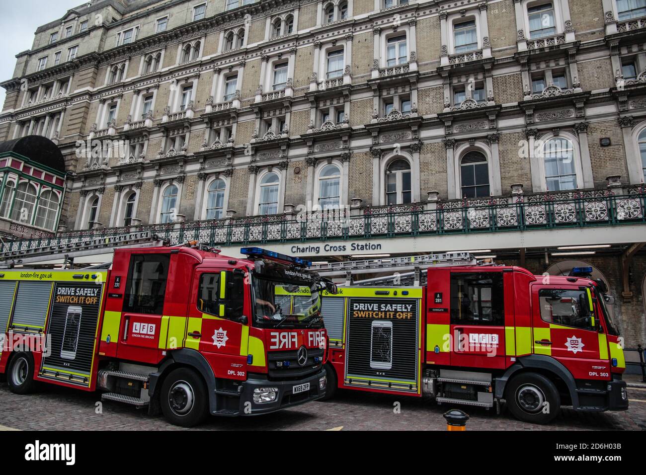London UK 17 October 2020 A fire at Charing Cross Station this ...