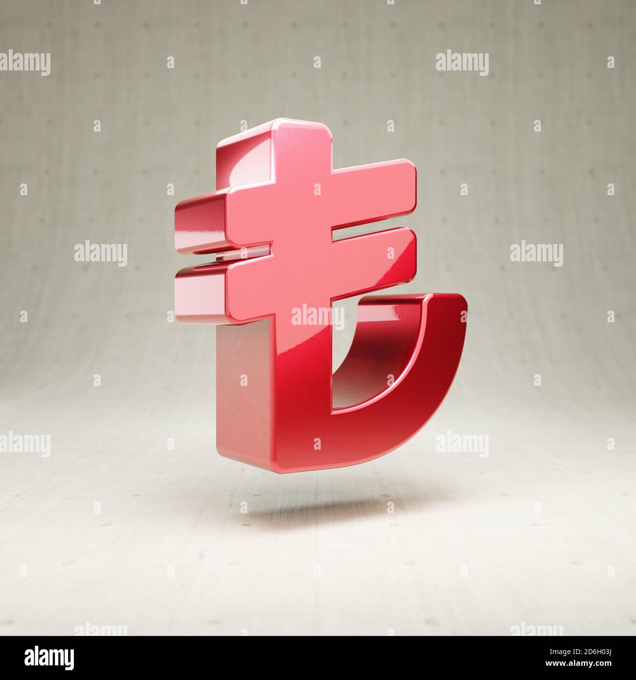 Lira icon. Gold glossy Lira symbol isolated on white concrete ...