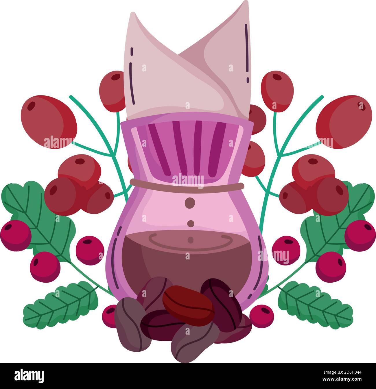 coffee brewing methods, drip coffee maker branches and seeds vector ...