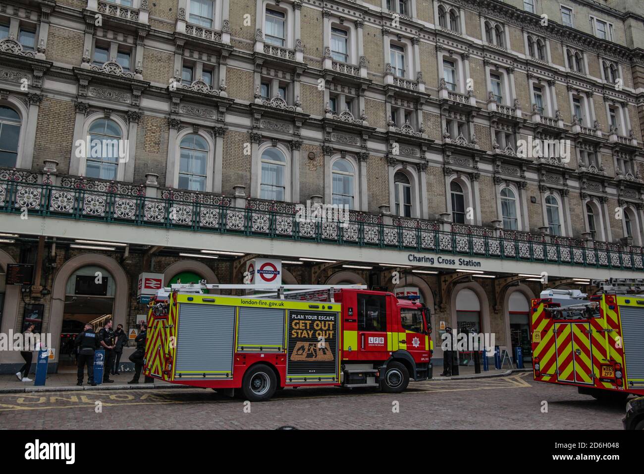 London UK 17 October 2020 A fire at Charing Cross Station this ...