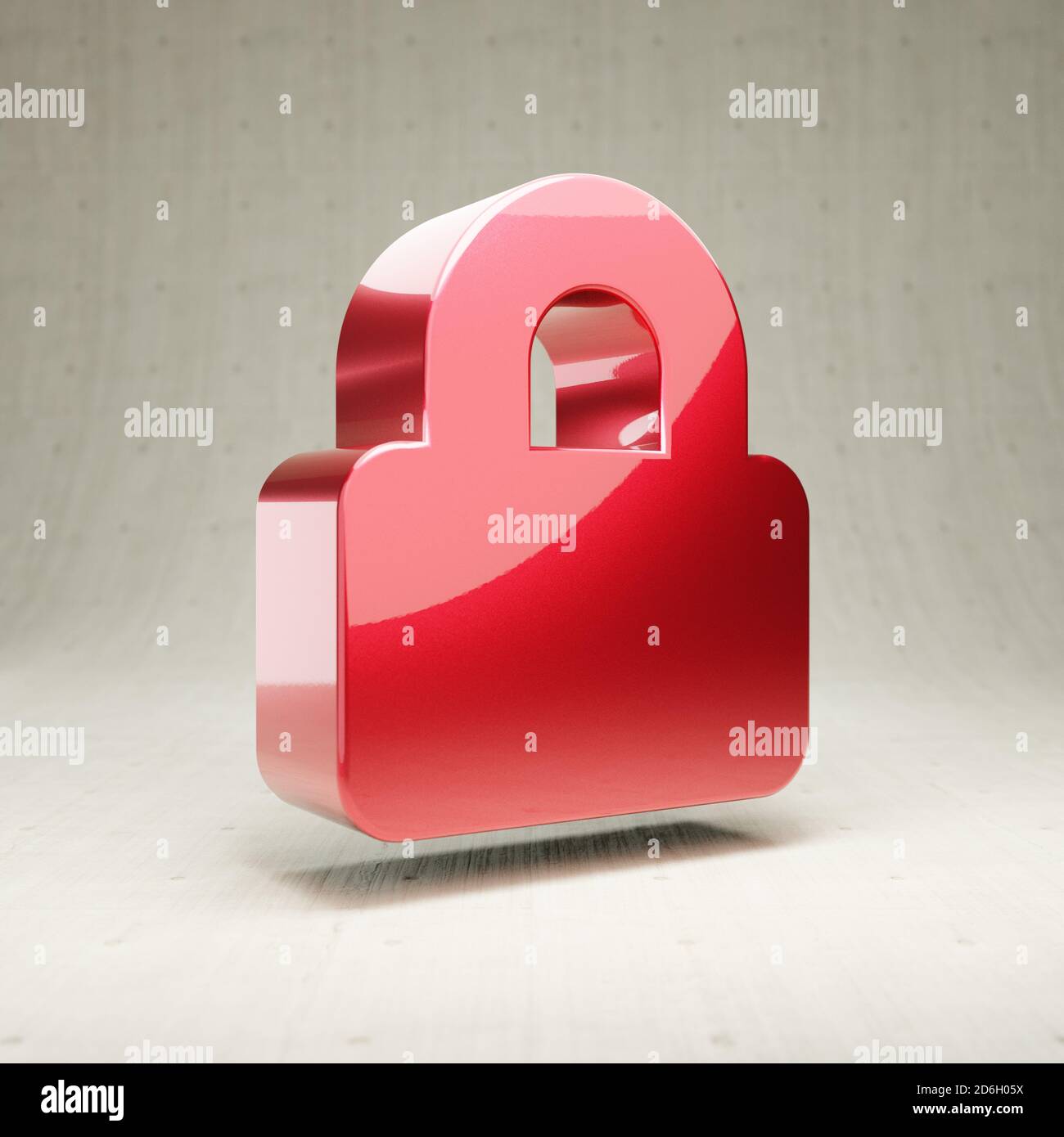 Lock icon. Gold glossy Lock symbol isolated on white concrete ...
