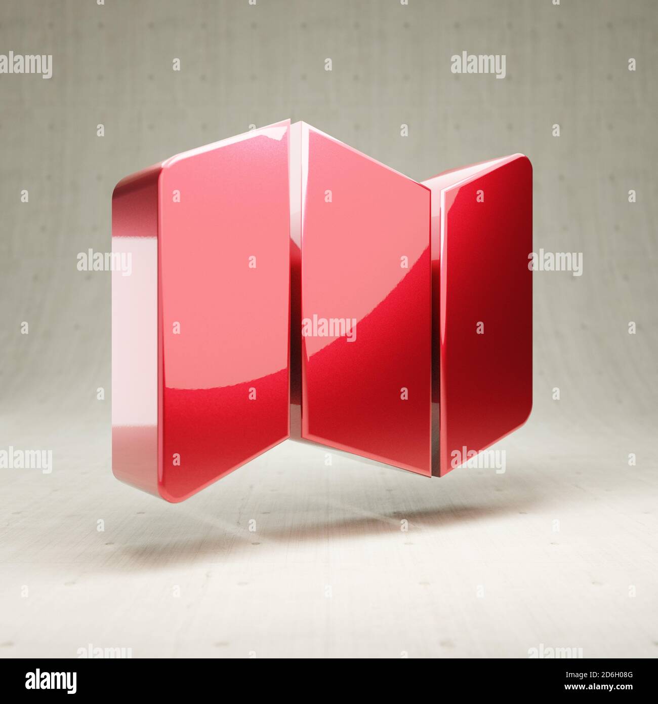 Map icon. Gold glossy Map symbol isolated on white concrete background ...