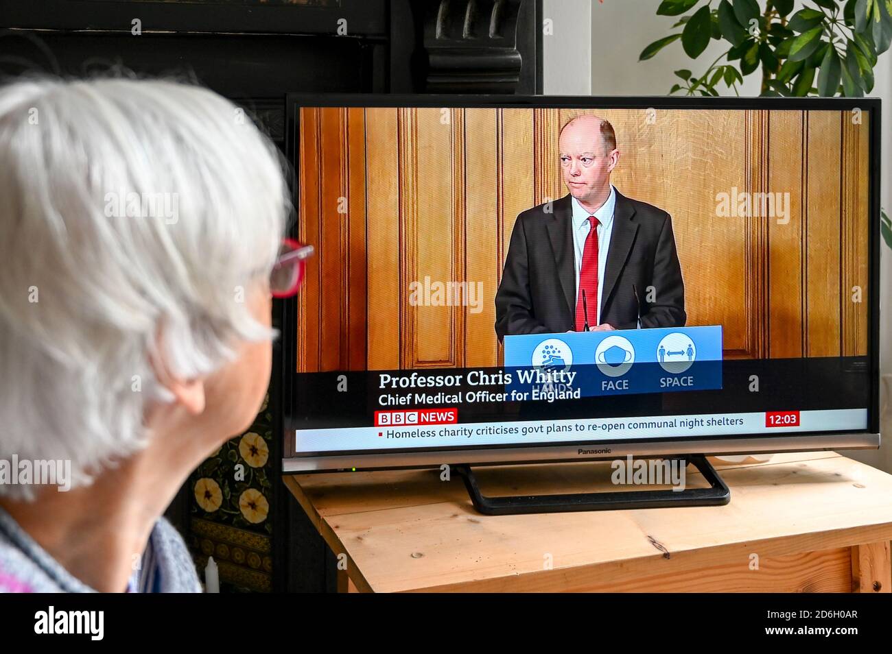 Professor Chris Whitty giving a televised press conference regarding ...