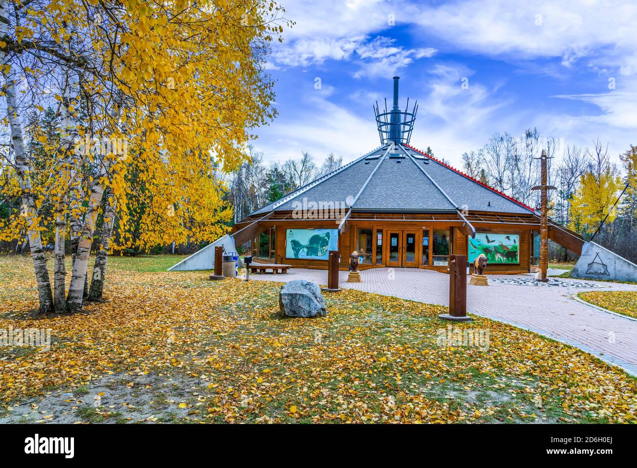 The Museum and Office building with fall foliage color at Buffalo Point ...