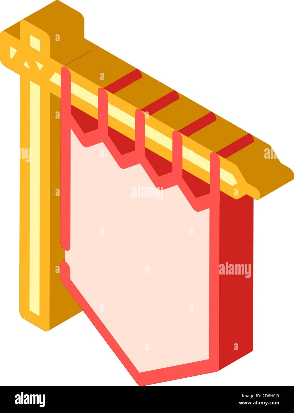 medieval flag isometric icon vector sign illustration Stock Vector ...