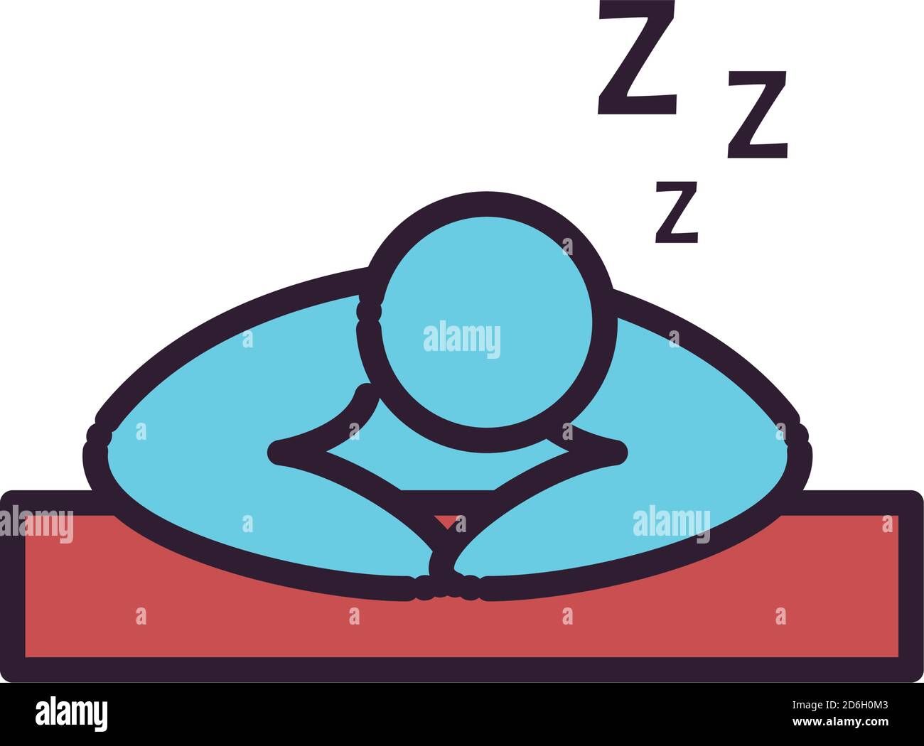 sleeping man avatar line and fill style icon design, insomnia sleep and ...