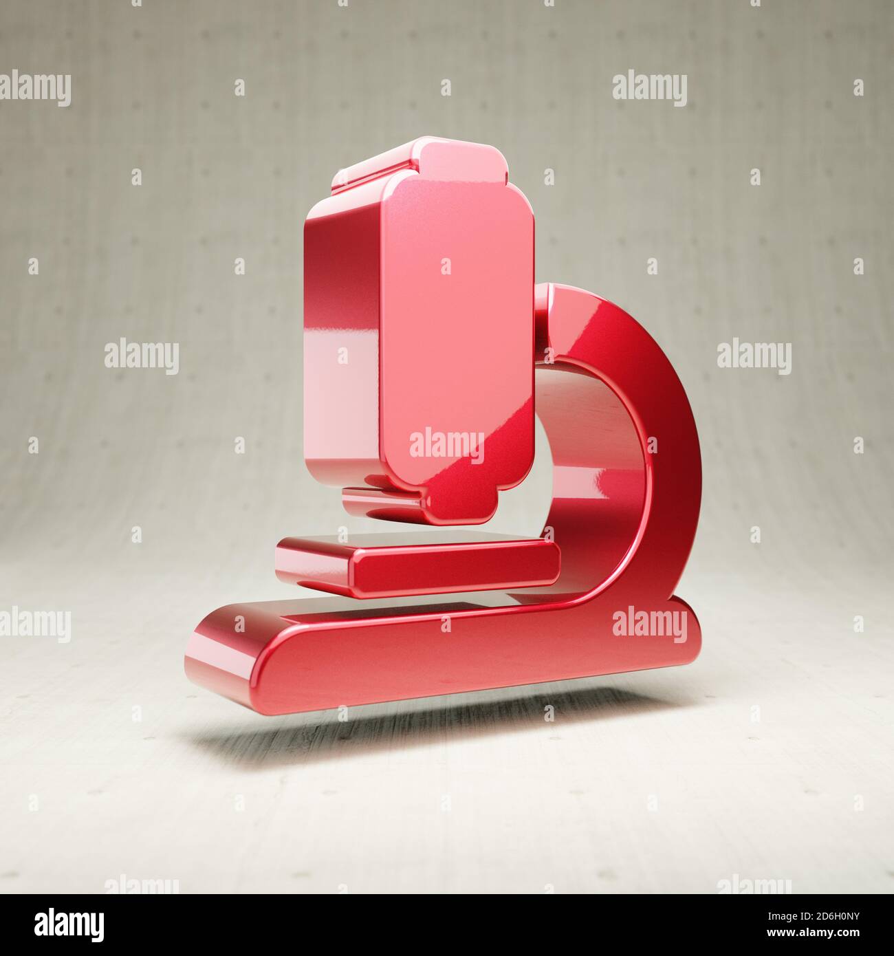 Microscope icon. Gold glossy Microscope symbol isolated on white ...