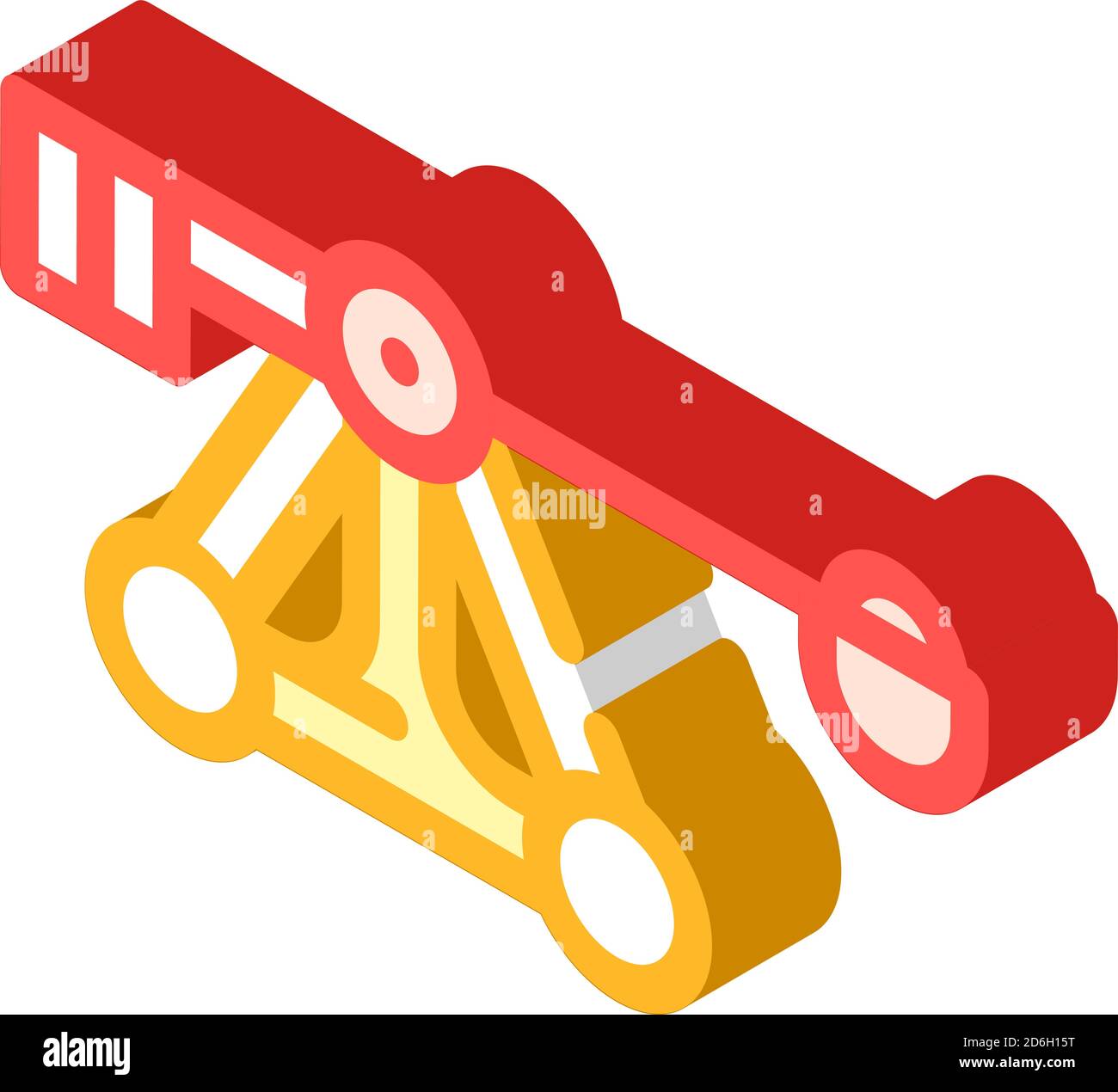 medieval catapult weapon isometric icon vector illustration Stock ...