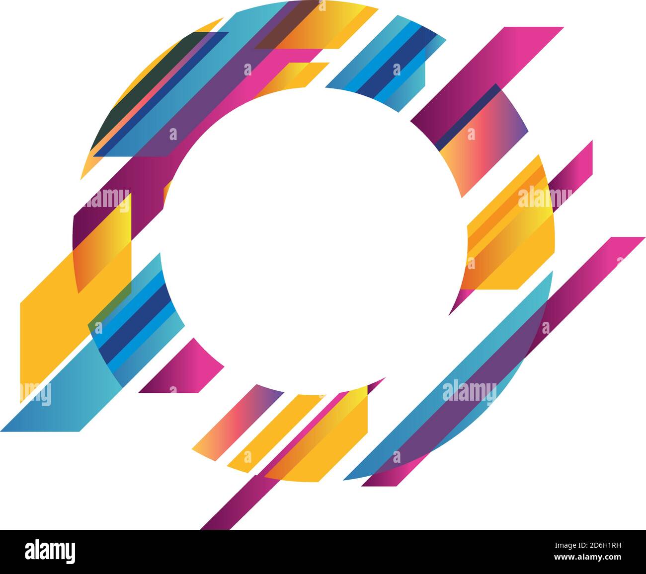 modern circle frame multicolored and striped vector design Stock Vector ...