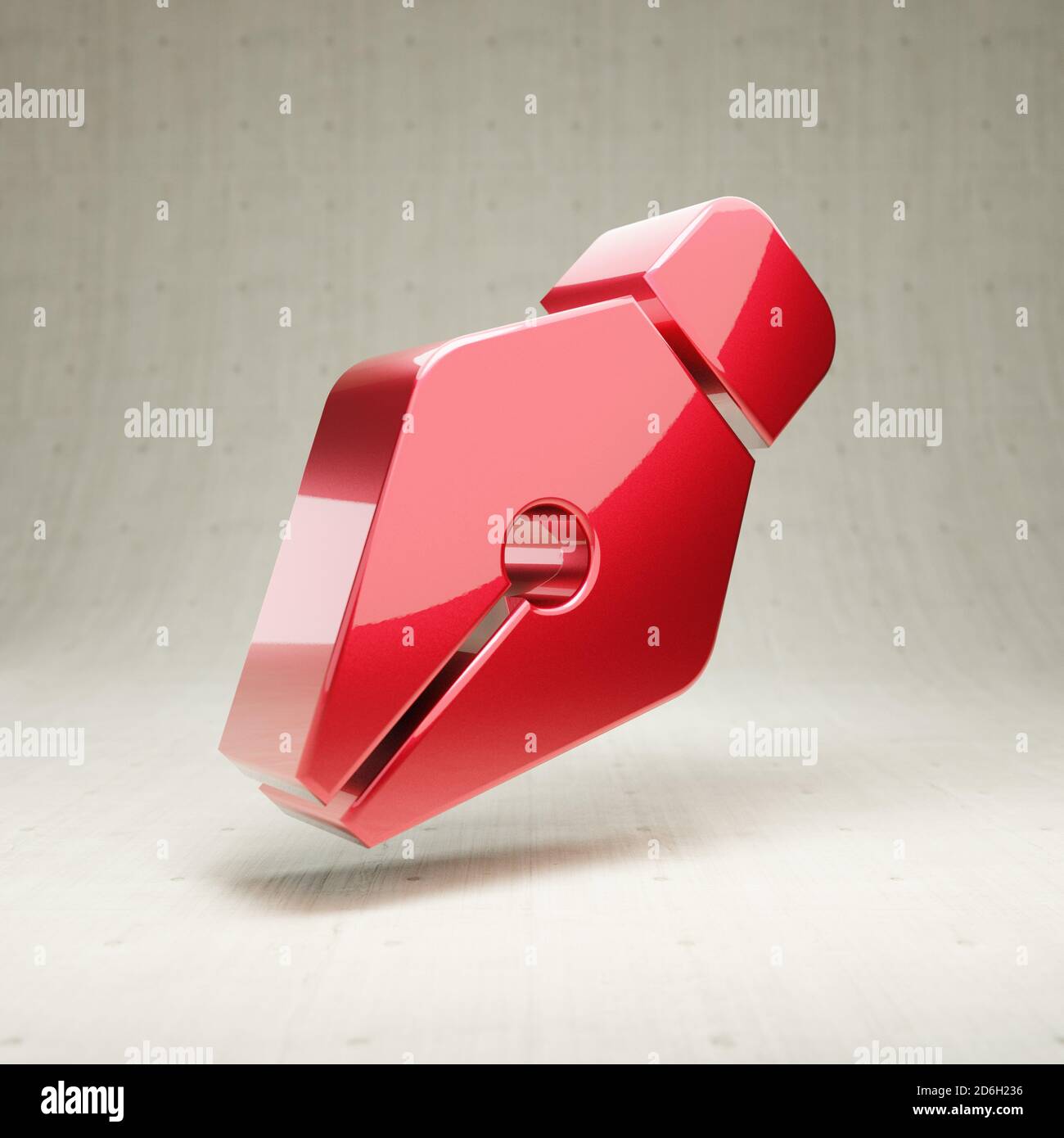 Pen Nib icon. Gold glossy Pen Nib symbol isolated on white concrete ...