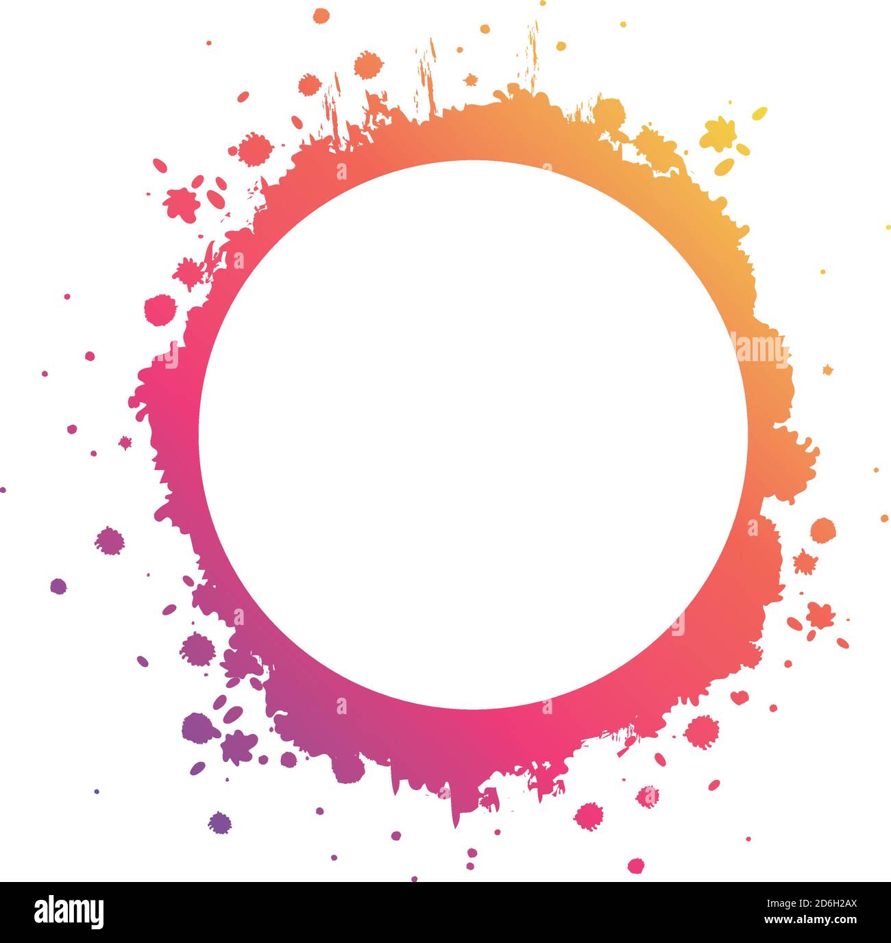 modern circle frame pink and splash vector design Stock Vector Image ...