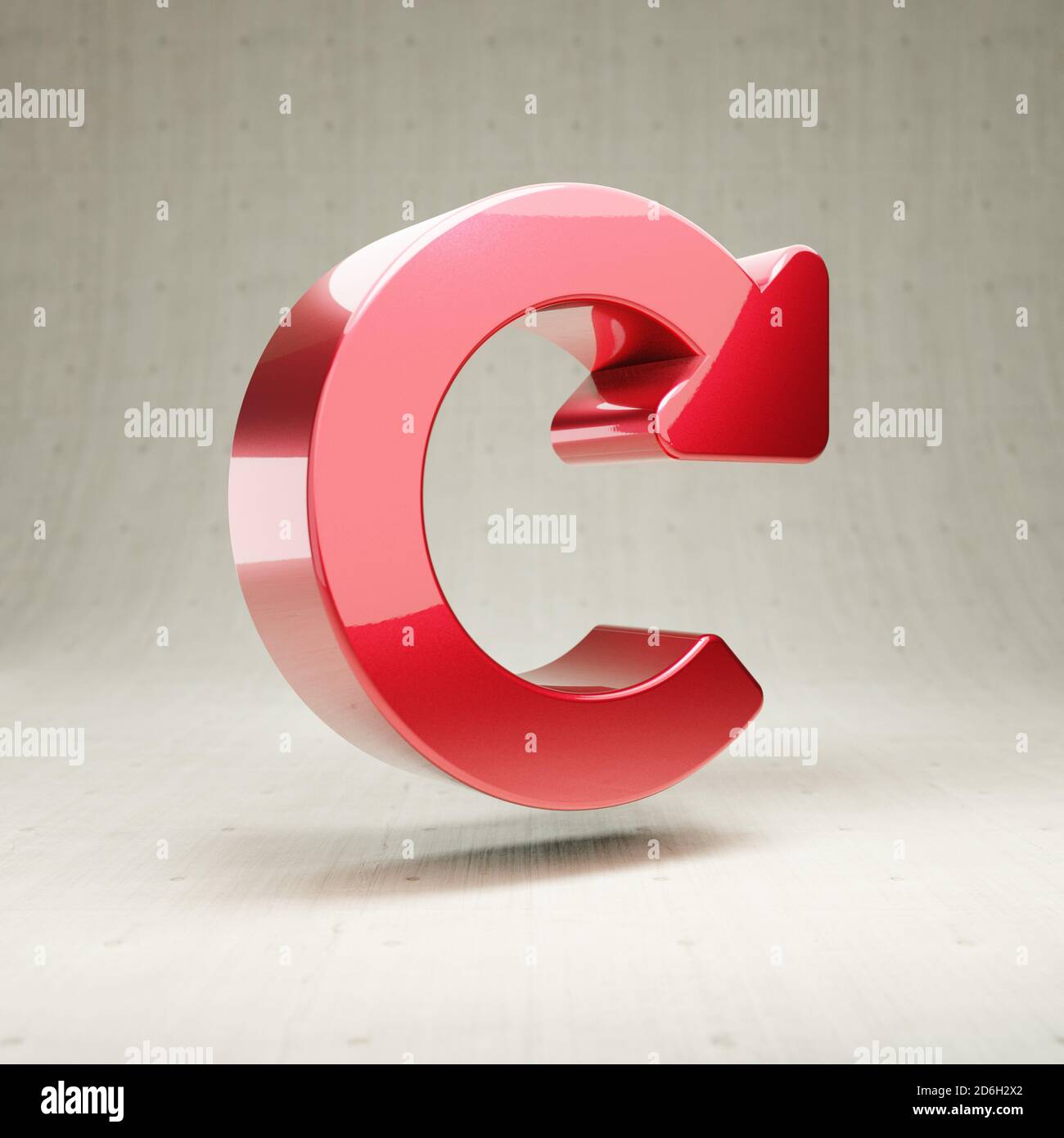 Redo icon. Gold glossy Redo symbol isolated on white concrete ...