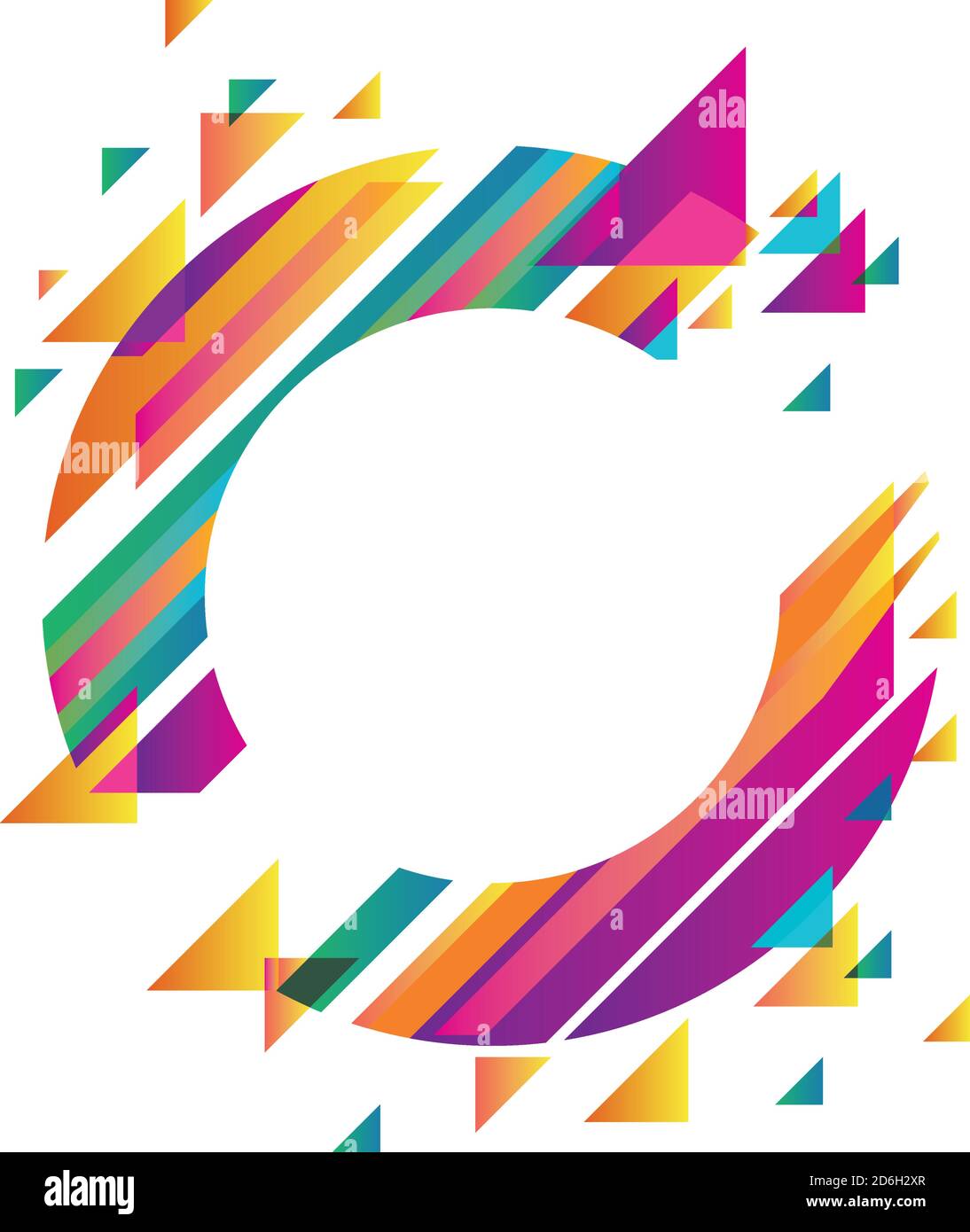 modern circle frame multicolored and striped vector design Stock Vector ...