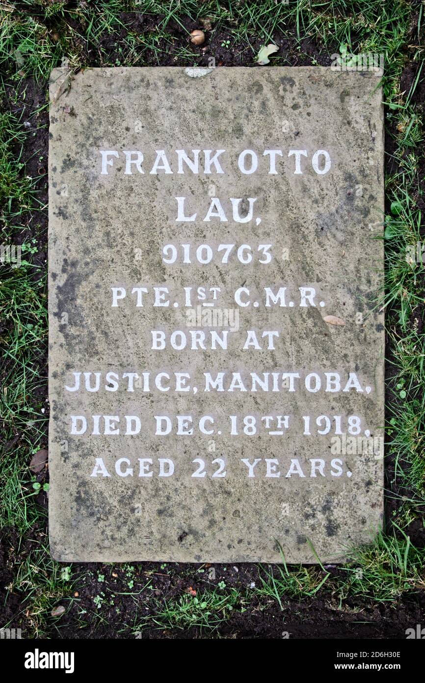 Grave marker of one of 43 casualties of the Great War & WW2 buried on ...