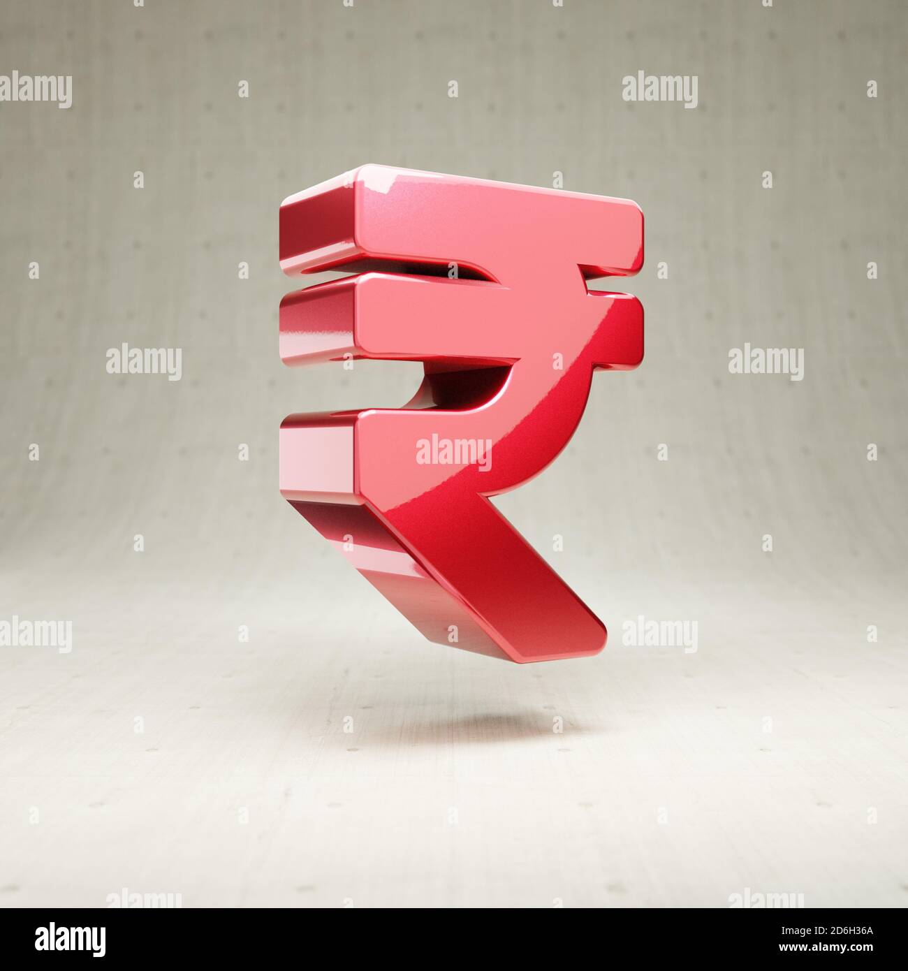Rupee icon. Gold glossy Rupee symbol isolated on white concrete ...